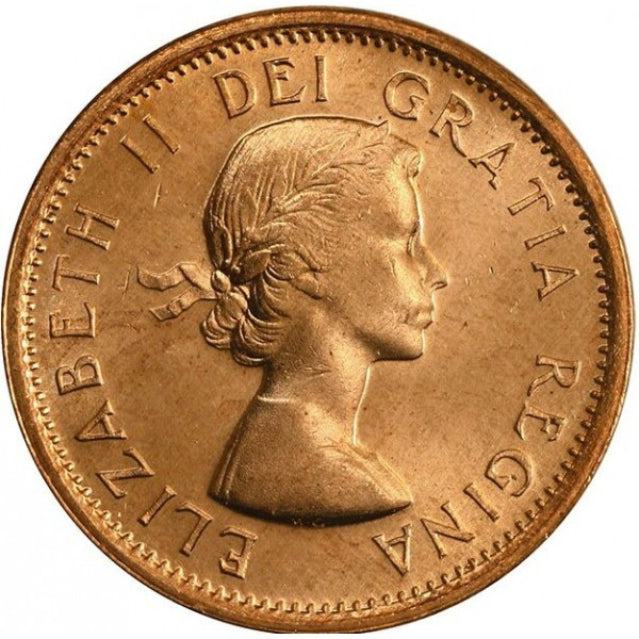 1966 Canadian 1-Cent Maple Leaf Twig Penny BU – CoinLegend