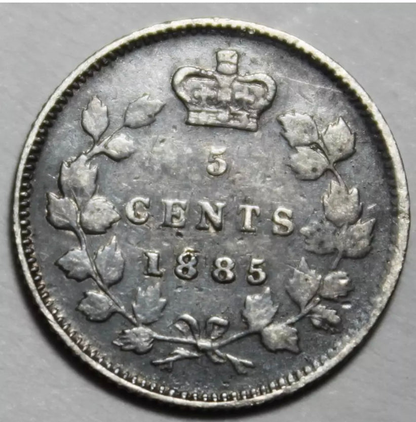 1885 Canadian 5 cent rare coin silver coin small 5 – CoinLegend
