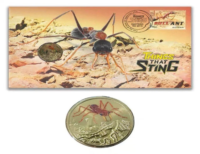 Red Bull ant insect Australia 2014 1Dollar commemorative coin postage ...